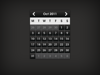 Dark Little Calendar by Andrew Lucas on Dribbble