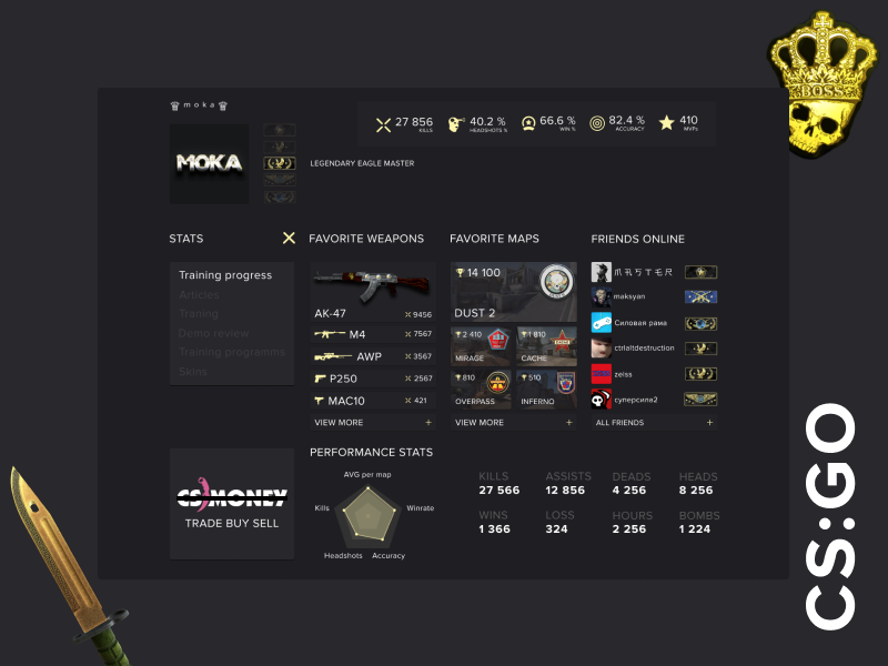 Counter Strike Account interface by Tem Artem on Dribbble
