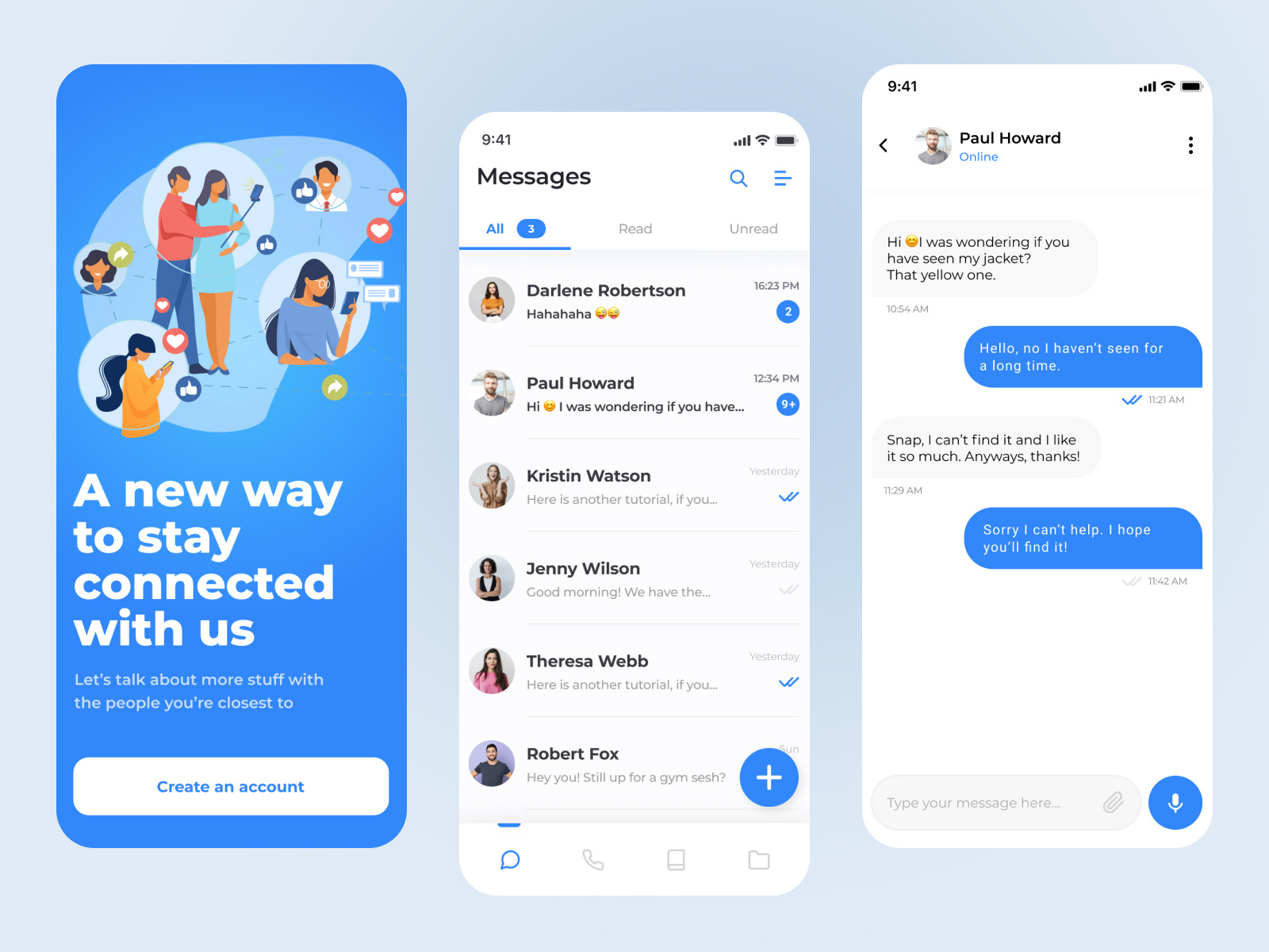 💬 Messenger App by DiaShy for mobitouch on Dribbble