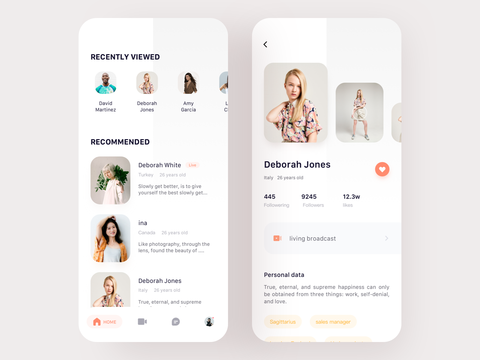 Social Live App 01 by C_Clin on Dribbble