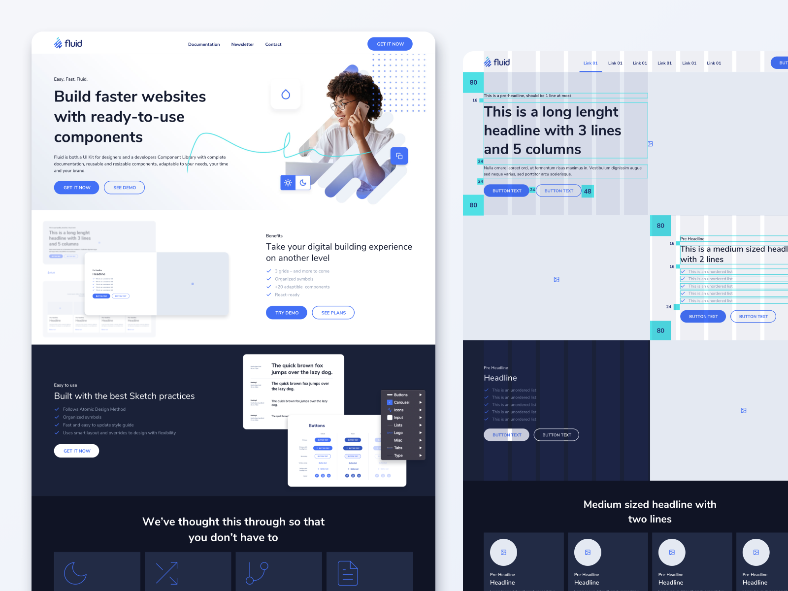 Fluid Design System Applied by Florencia Rodríguez on Dribbble