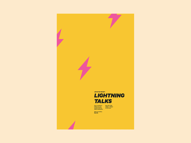 Lightning Talks posters by Siena for Affirm on Dribbble