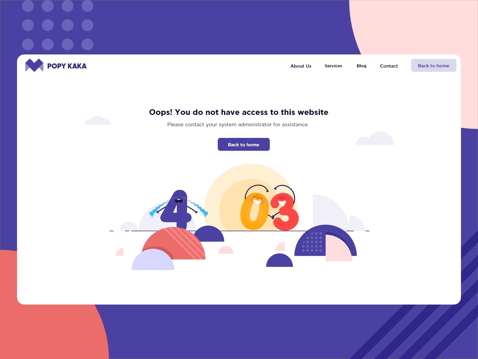 403 page by Popy Kaka on Dribbble
