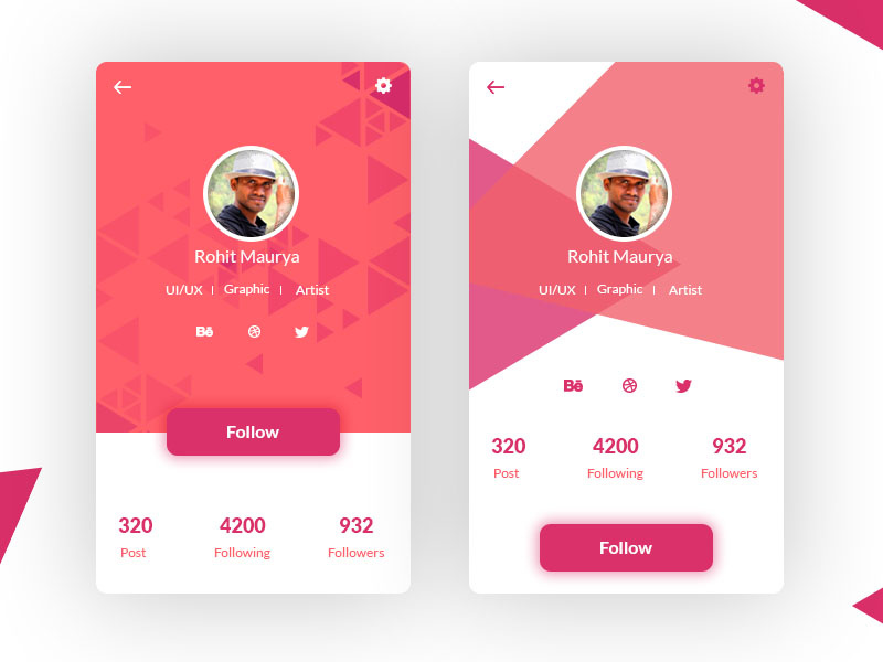 Profile Screen Design by Rohit Maurya on Dribbble