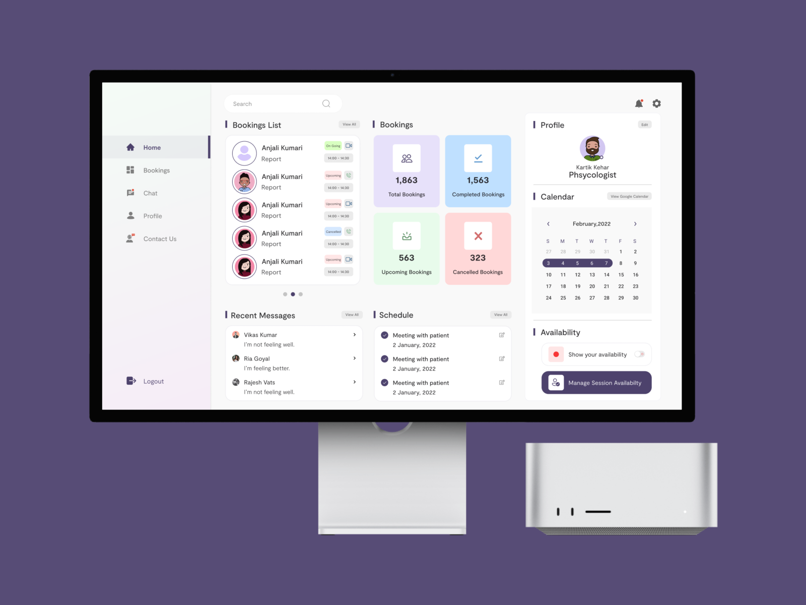 Dashboard for doctor appointment management by Sagar Singh on Dribbble