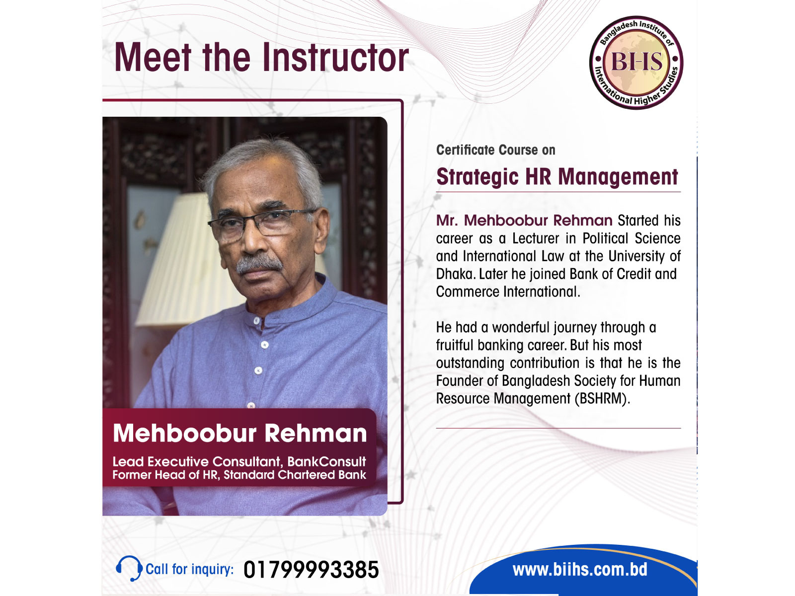 instructor profile introduction by Mubeen Rahman on Dribbble