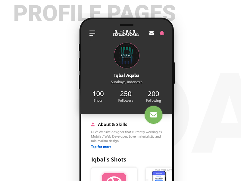 Daily UI Challenge #006 - Profile Page by Bal on Dribbble