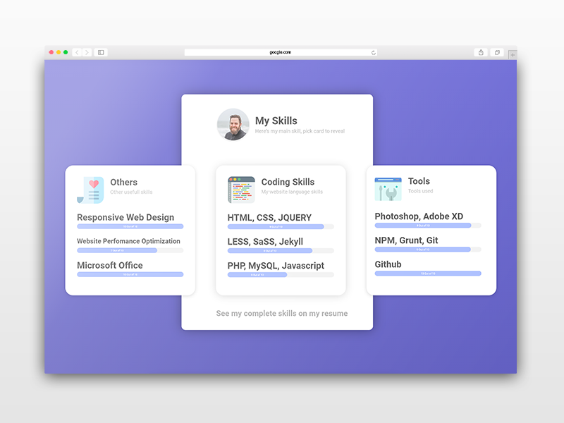 Dribbble - skills_card.png by Bal