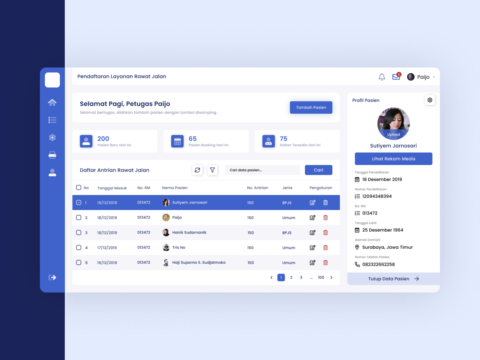 Health Management Dashboard UI by Bal on Dribbble