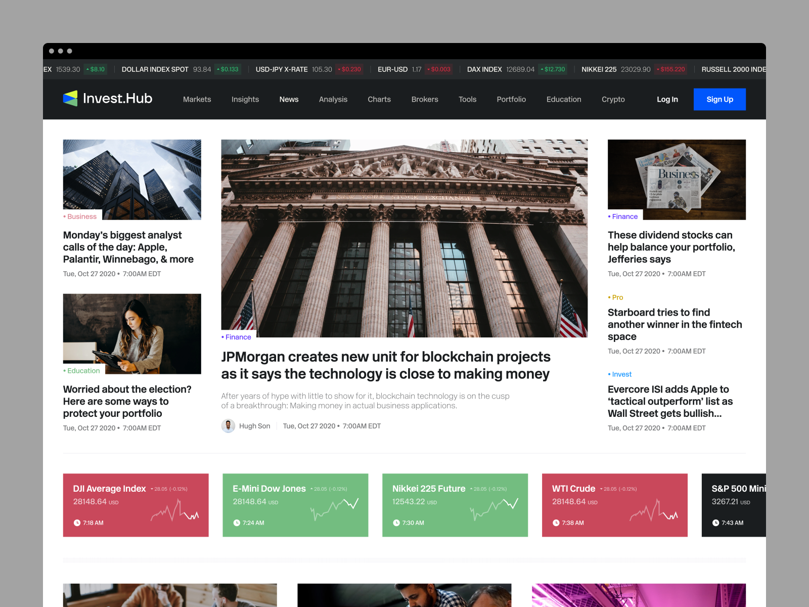 Investment Platform News Page Design by Ilya Sablin on Dribbble