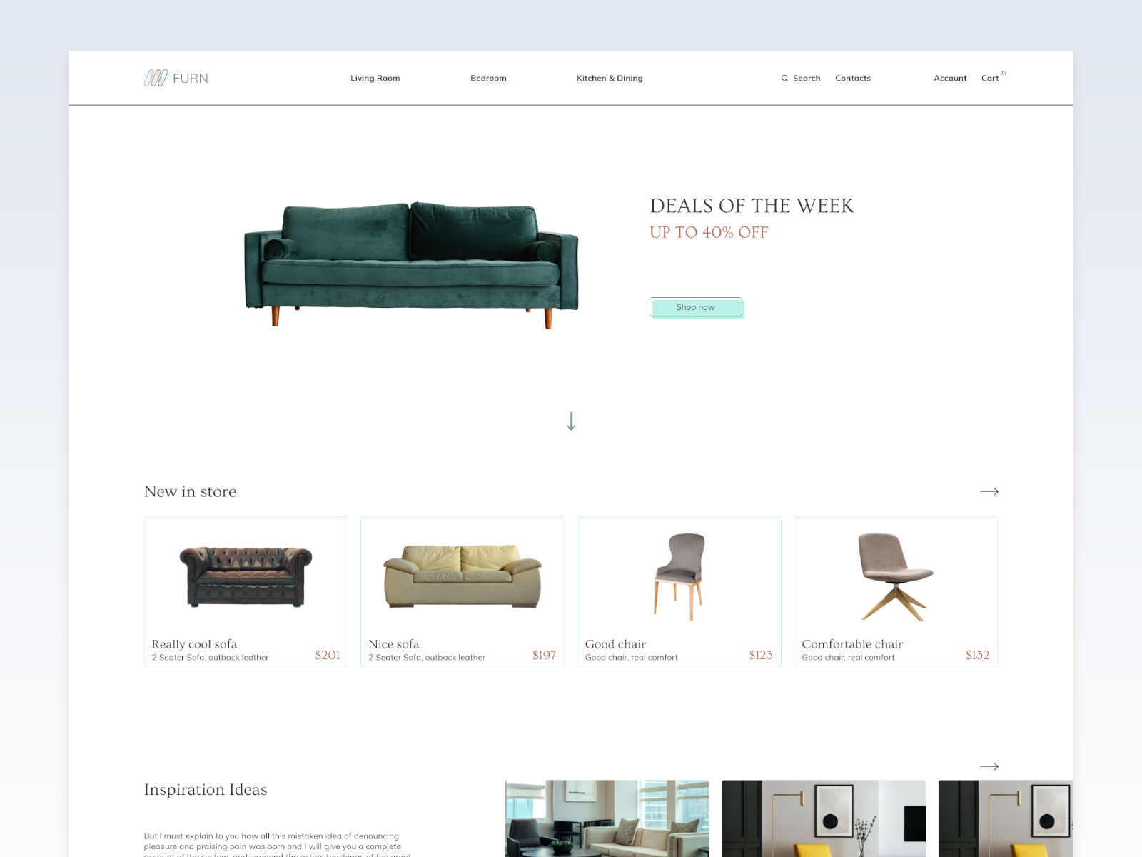 Furniture store website by Vitaliy Sp on Dribbble
