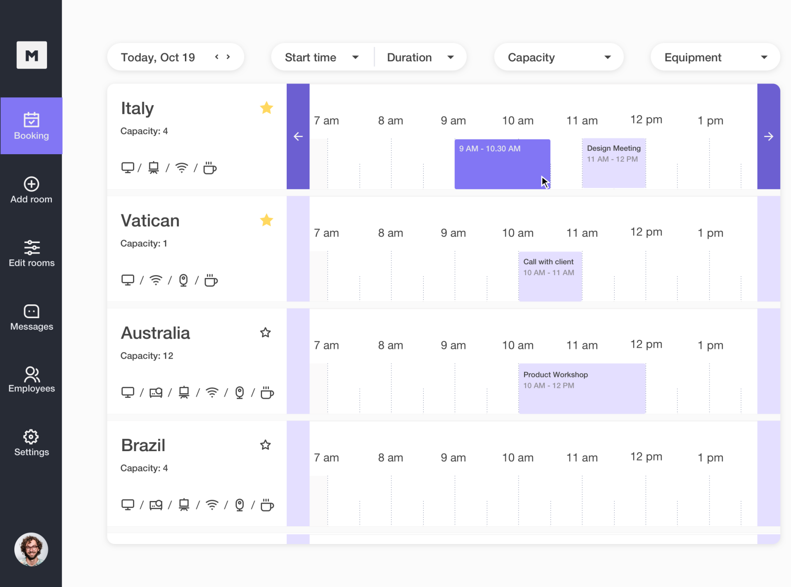 Meeting room reservation app by Maria Konovalova on Dribbble