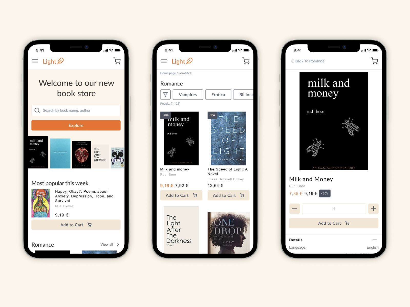 Book store project by Monika Vaitkutė on Dribbble