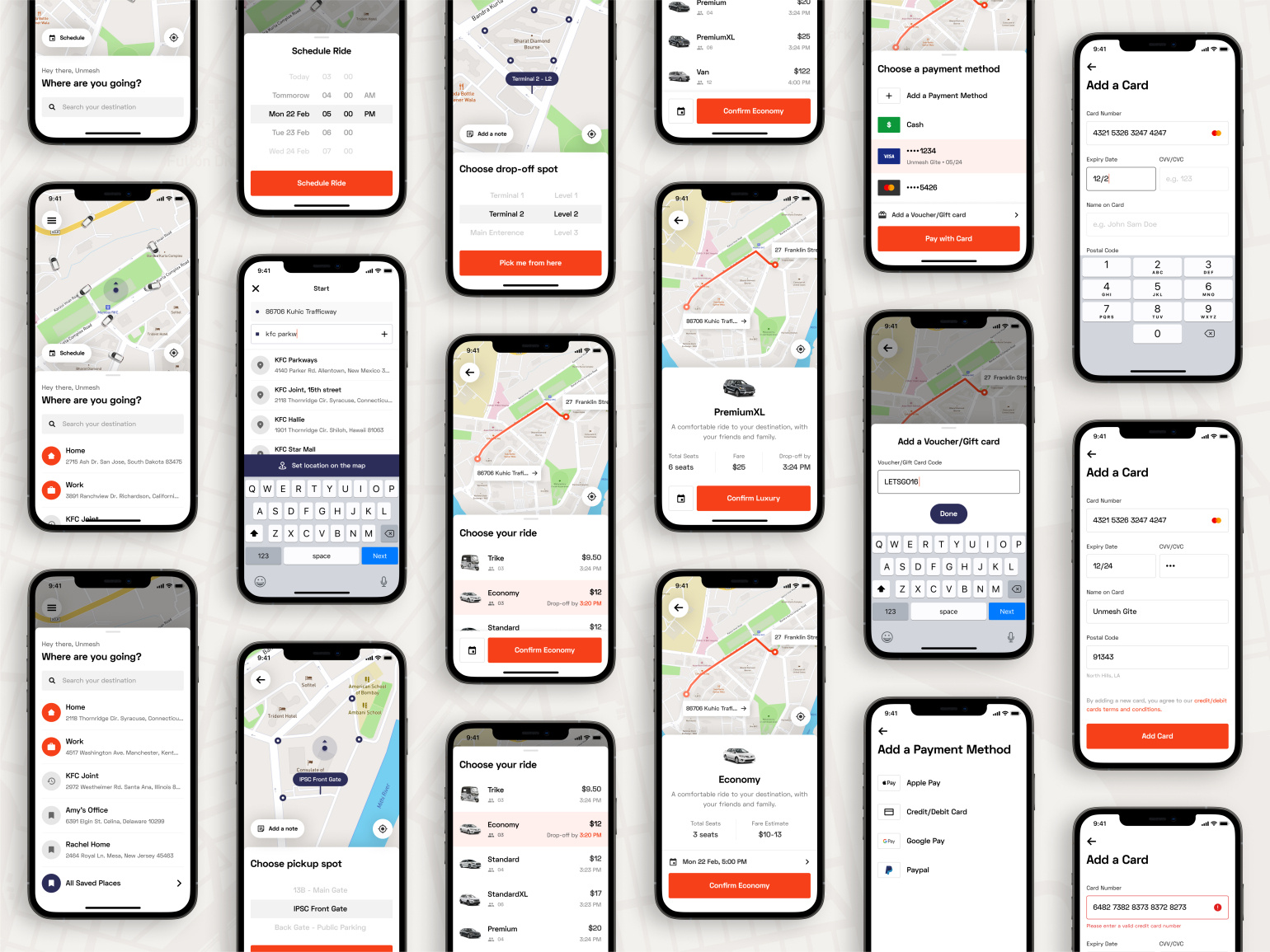 Go - Ride Hailing App UI Kit Book a ride Screens (Set 1) by Unmesh Gite ...