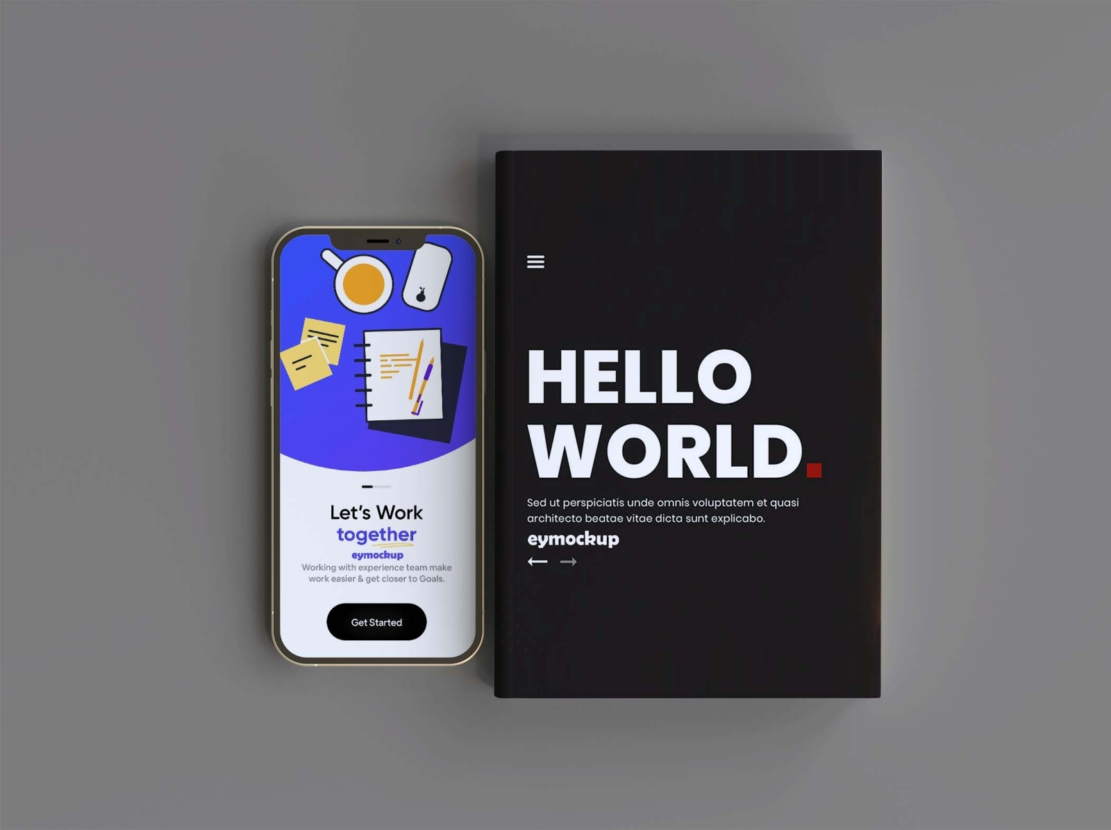 Free Phone Mockup With Book by Anjum on Dribbble