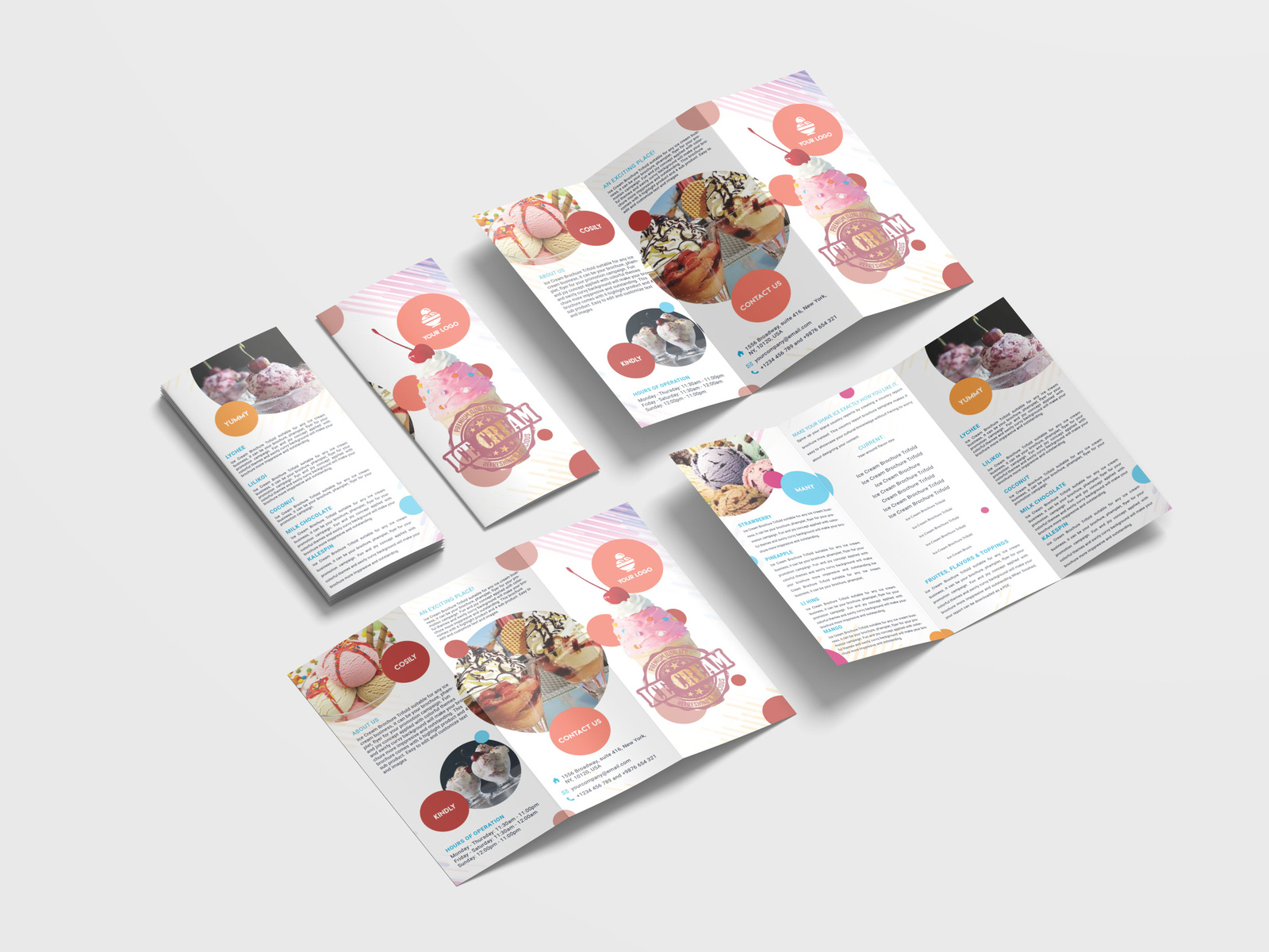 Sweet Ice Cream Sales Tri Fold Brochure Design Template by Arun Kumar ...