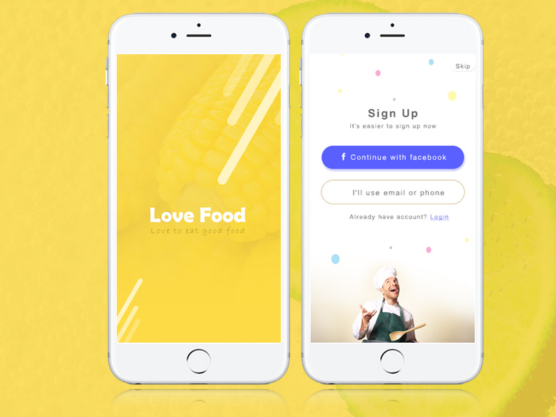 Food Login by Vikas Gupta on Dribbble