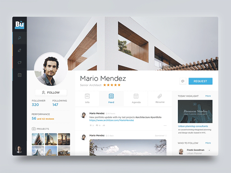 Profile Page by Marco Coppeto on Dribbble