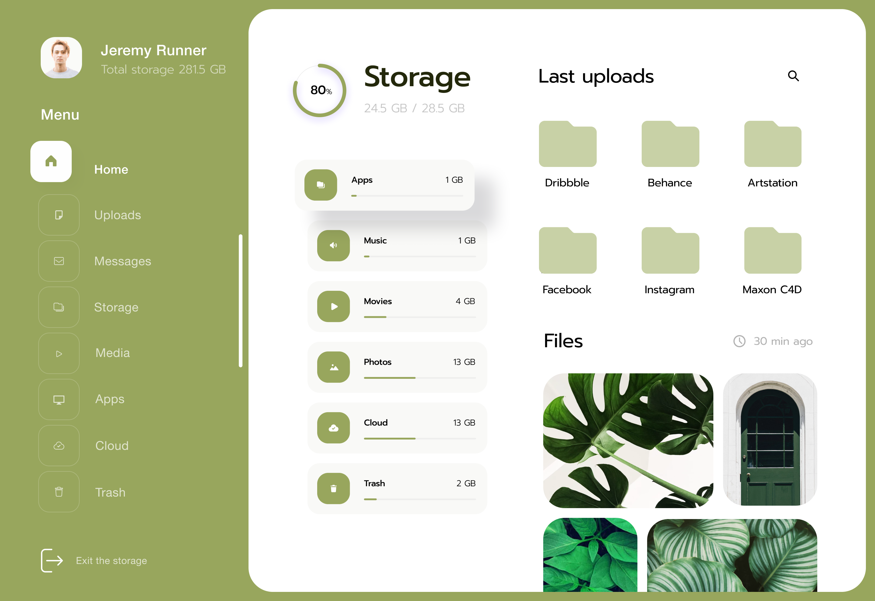 Storage Dashboard - Clean UI by Ruslan Bakhar on Dribbble