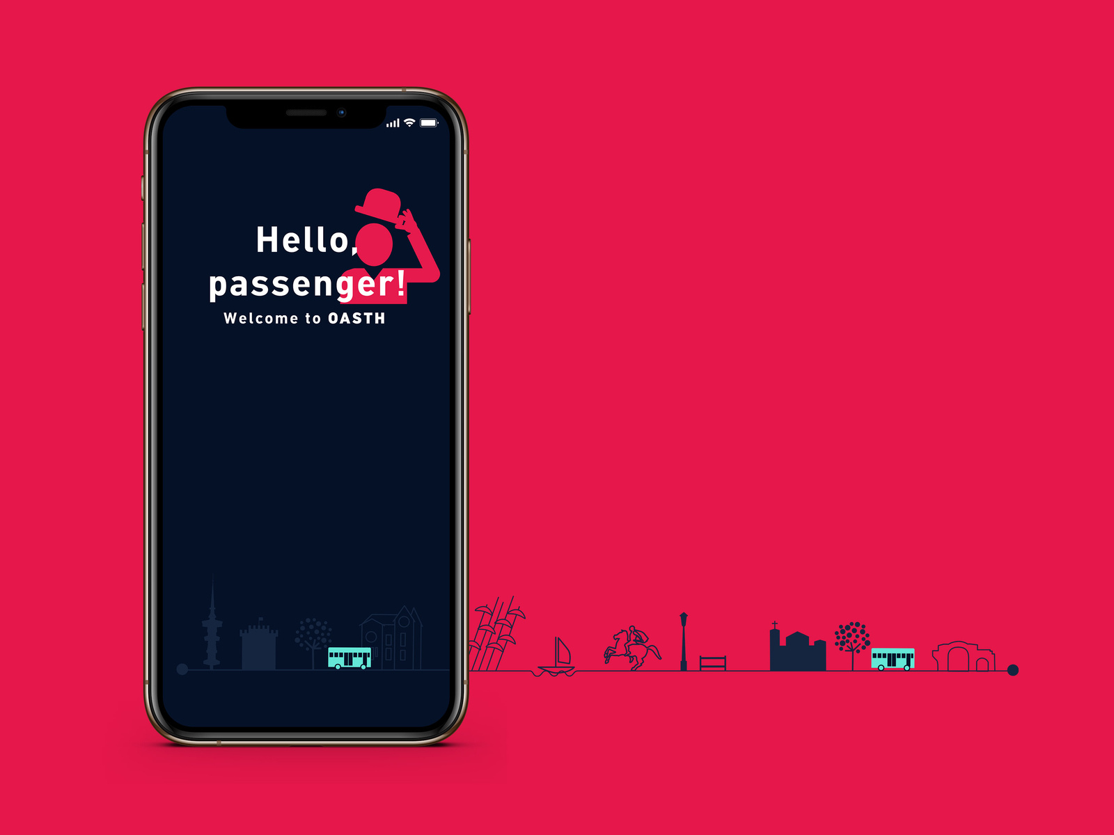 Welcome screen, OASTH app by Chryssoula Papadaki on Dribbble