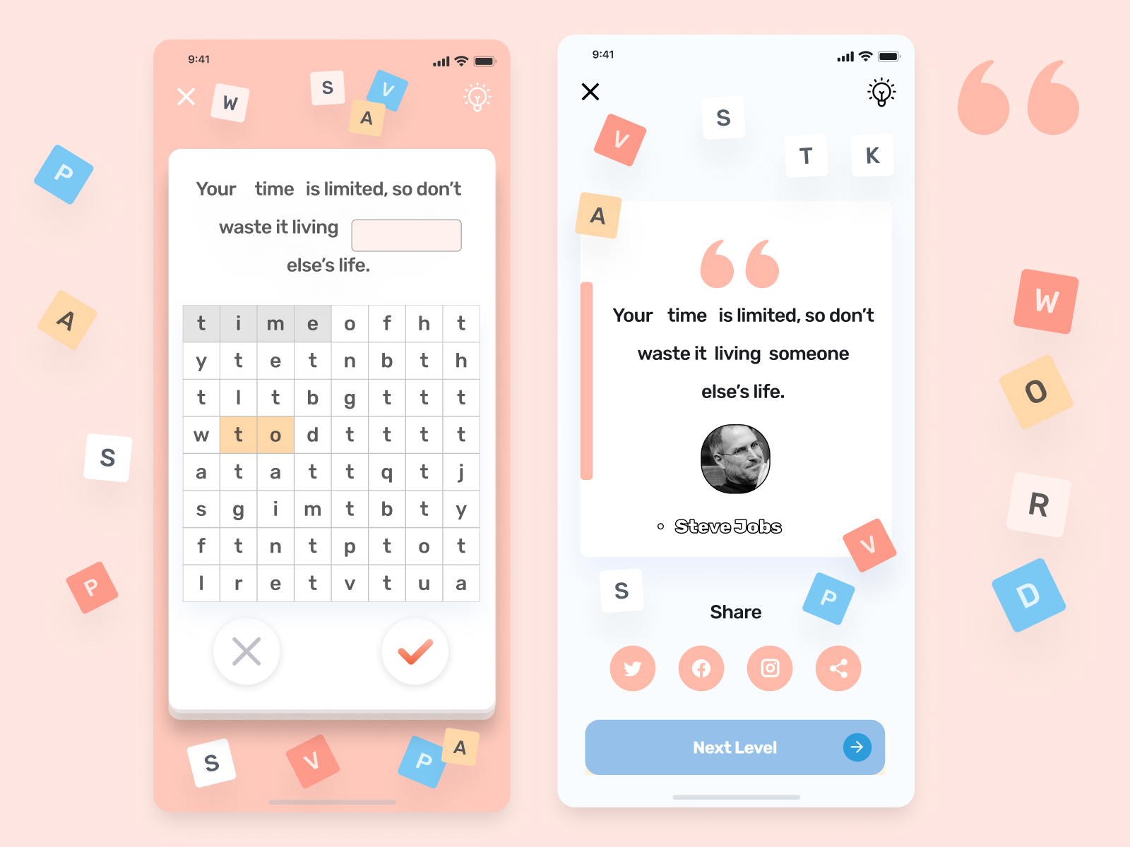 Word Puzzle Game UI by Anna (asol_design) on Dribbble