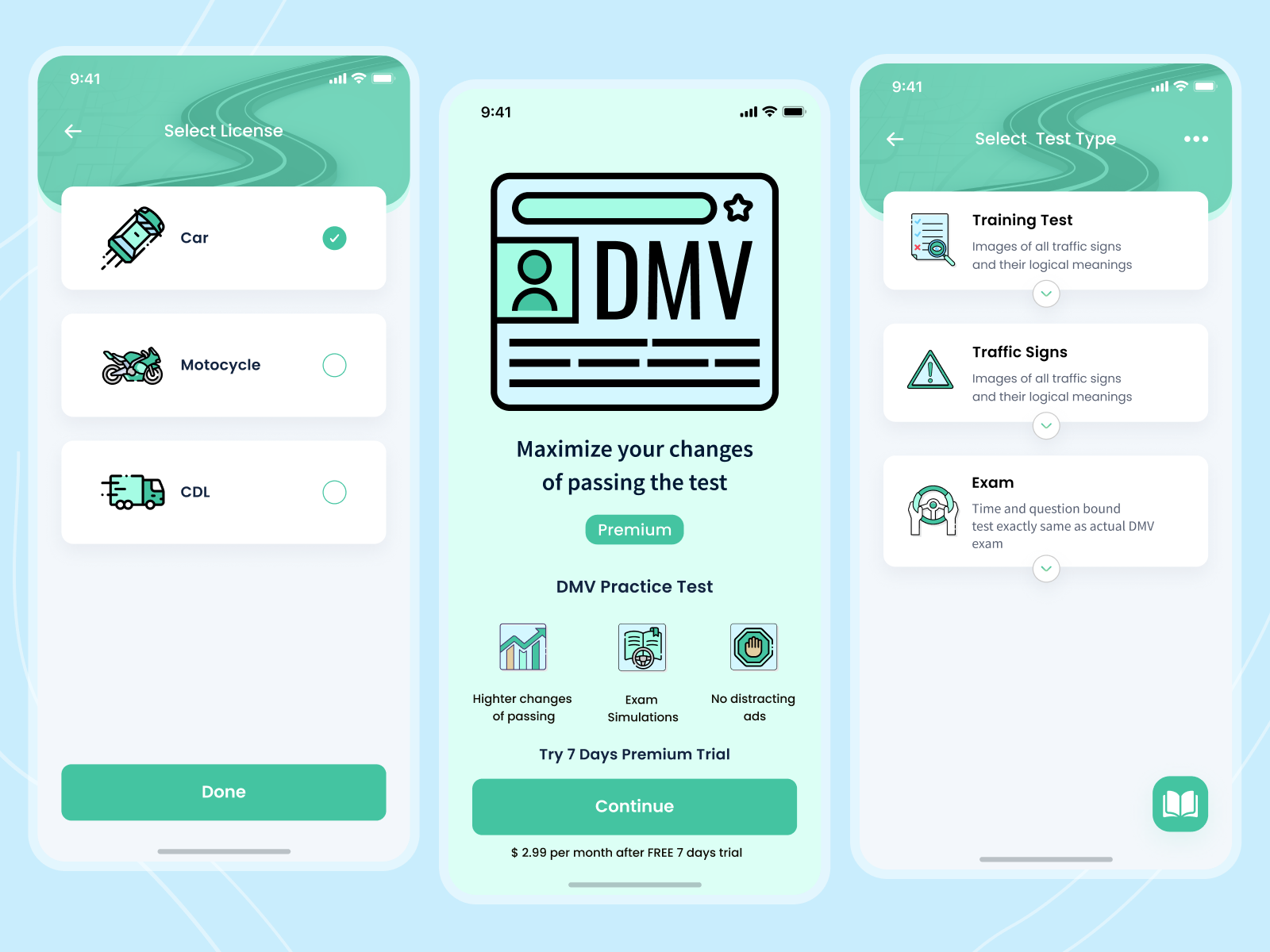 Driver Licence Exams App by Anna (asol_design) on Dribbble