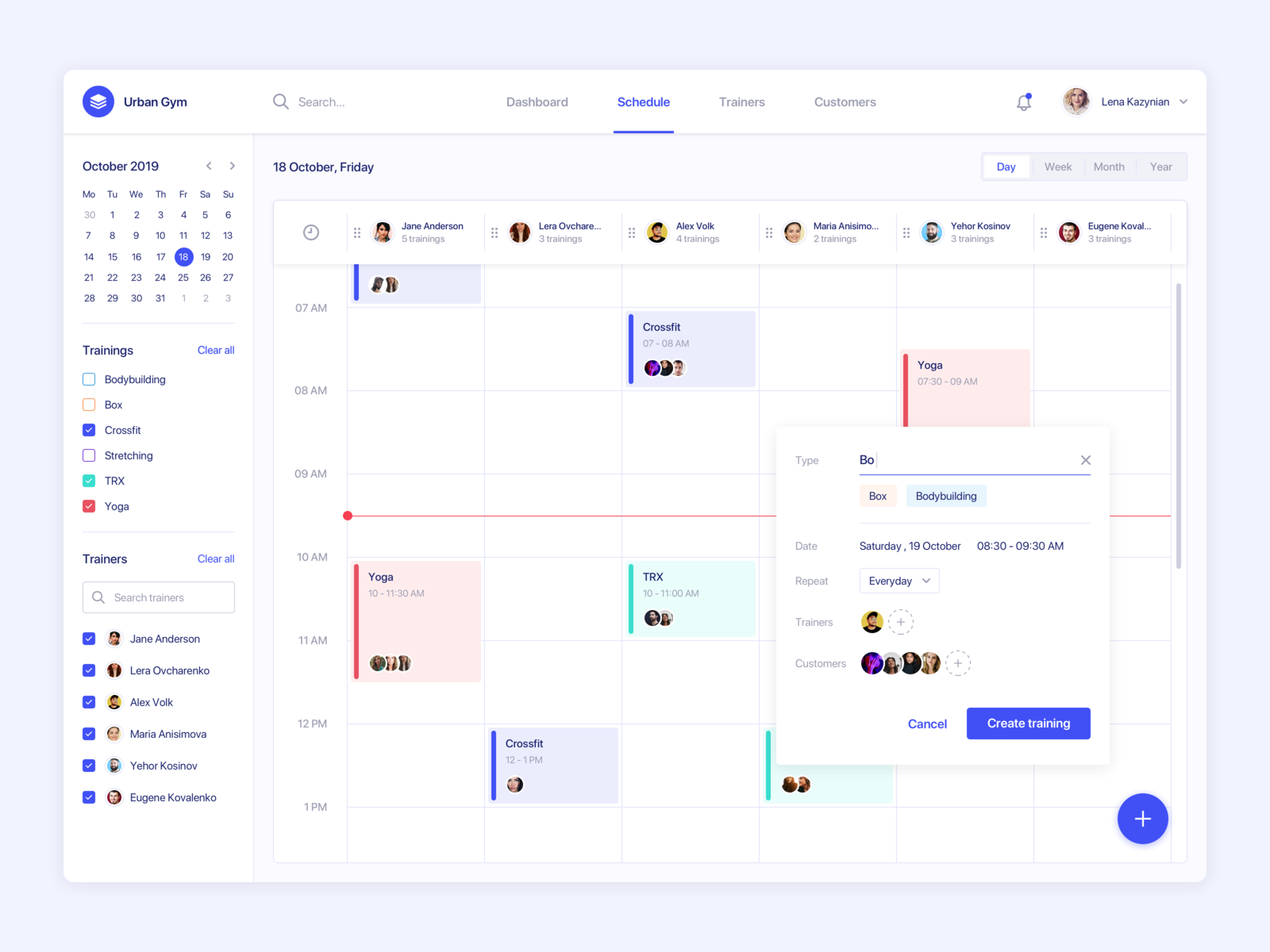 Fitness admin panel by Alexandr Kolomoets for Agilie Team on Dribbble