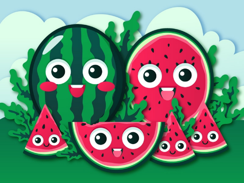 Cute Watermelon Family Illustration by Maulana Odie Pamungkas on Dribbble