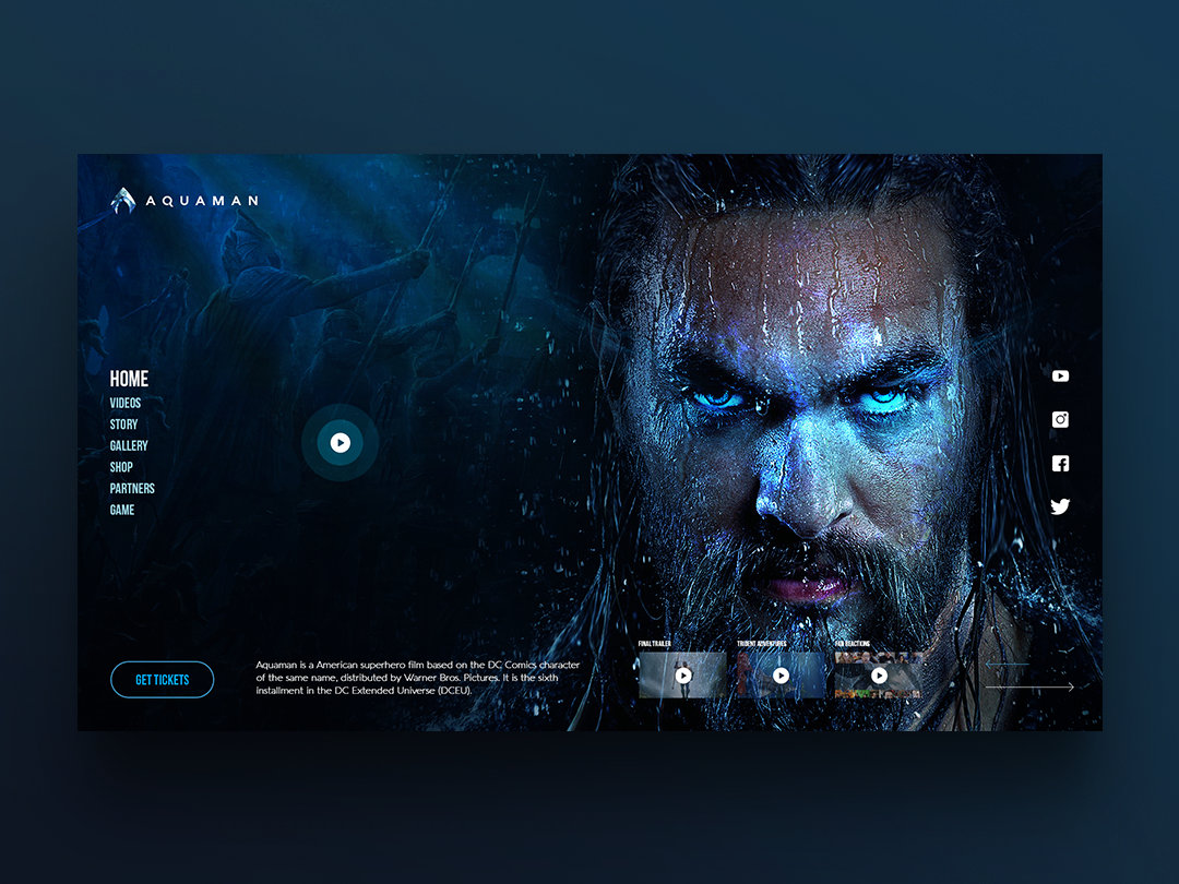 Web design | Aquaman by Vadim Talan on Dribbble