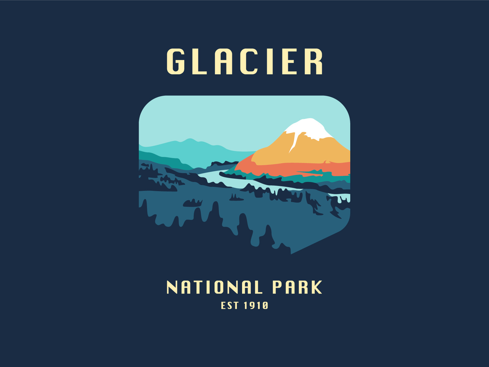 Glacier National Park Logo by Noah Langworthy on Dribbble