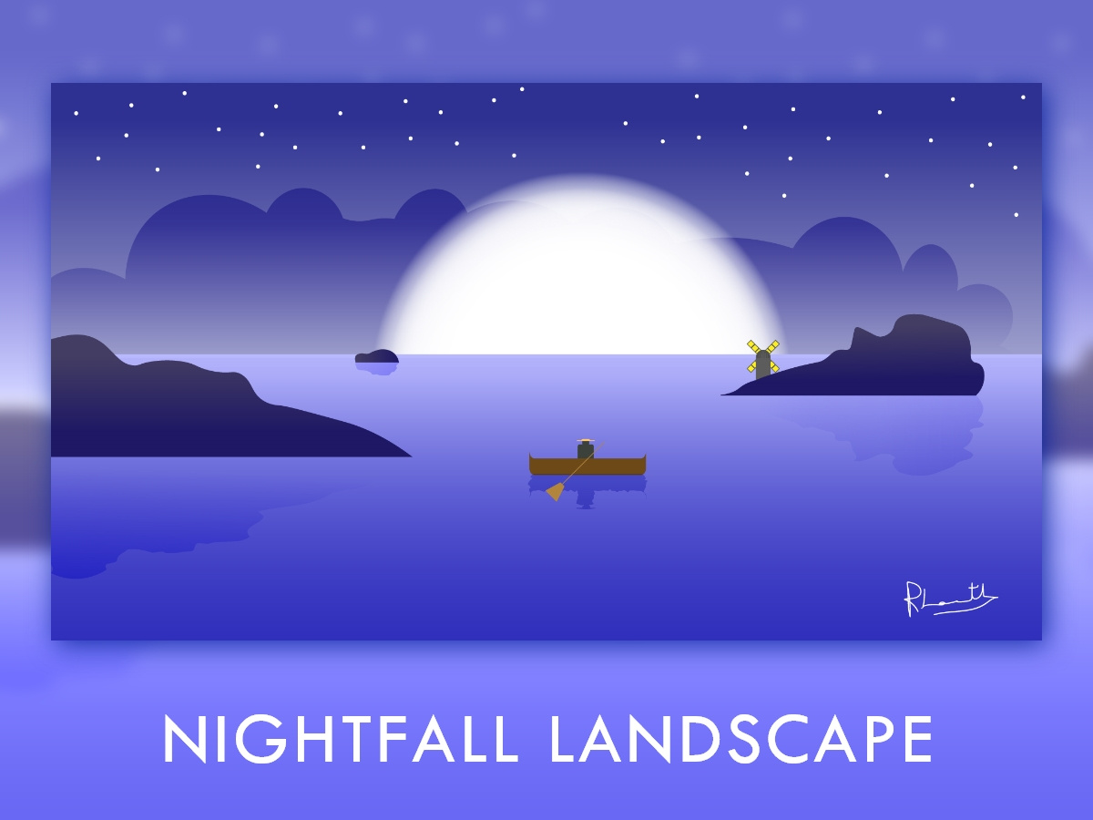 Nightfall Landscape by Ravuri haswanth on Dribbble