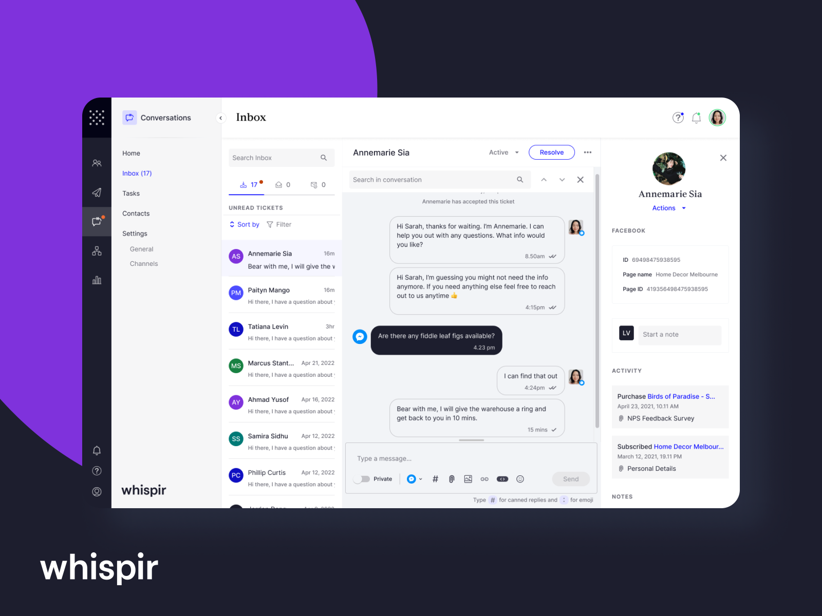 Conversations by Annemarie Sia for Whispir Design on Dribbble