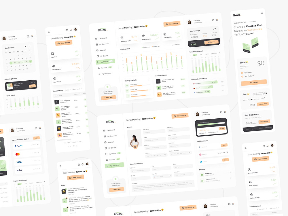 Guru - Teacher Dashboard UI Kit by Nuha Maulana Ahsan 🦅 for Vektora on ...