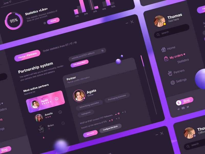 Personal Area / partners (ui/ux) by forch. on Dribbble