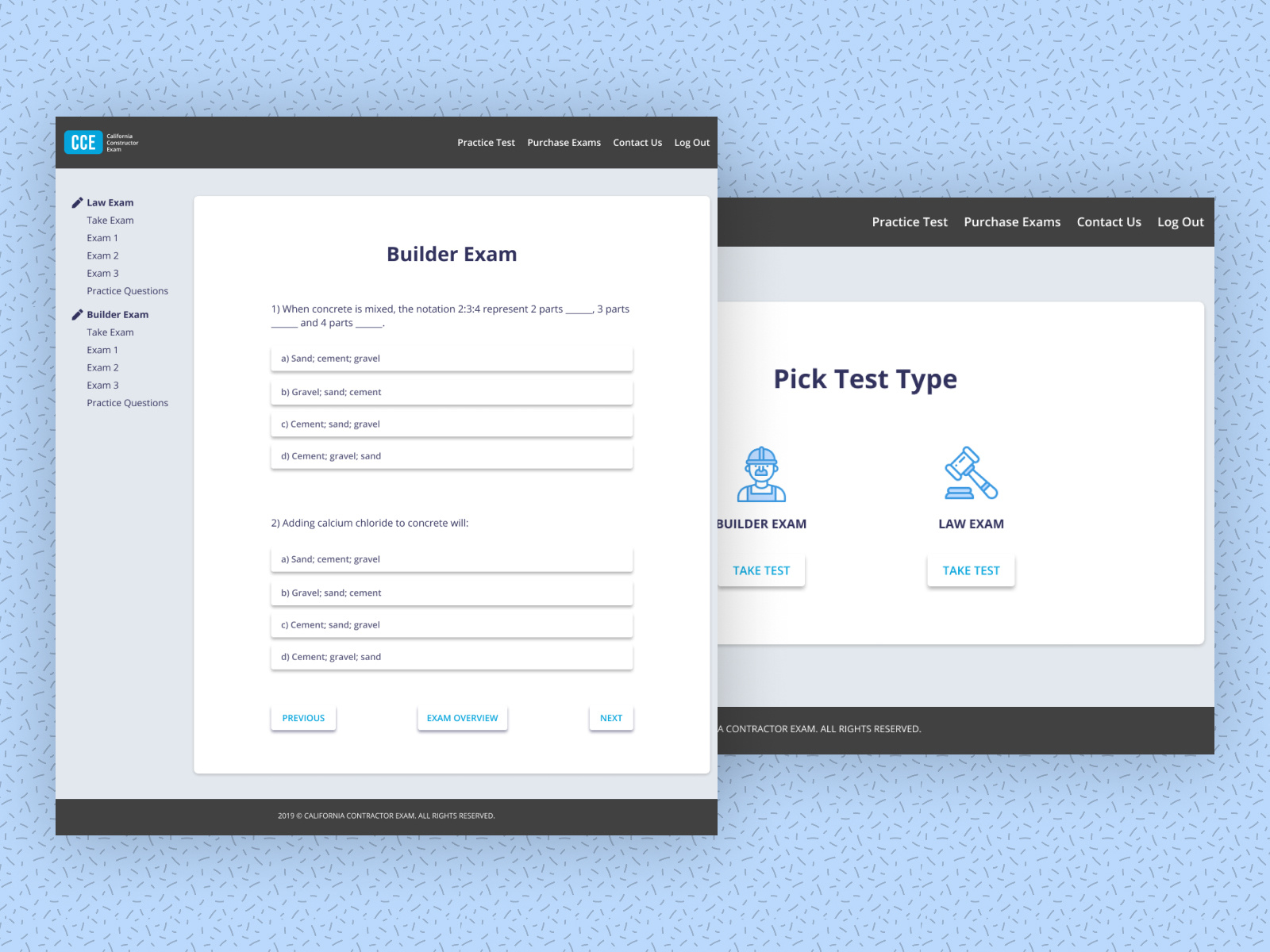 California Construction Exam Interface by Nikolay Pridachin for Digital ...