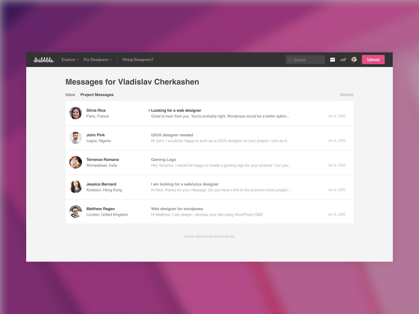 Dribbble Project Board Design Adjustments by Nikolay Pridachin for ...
