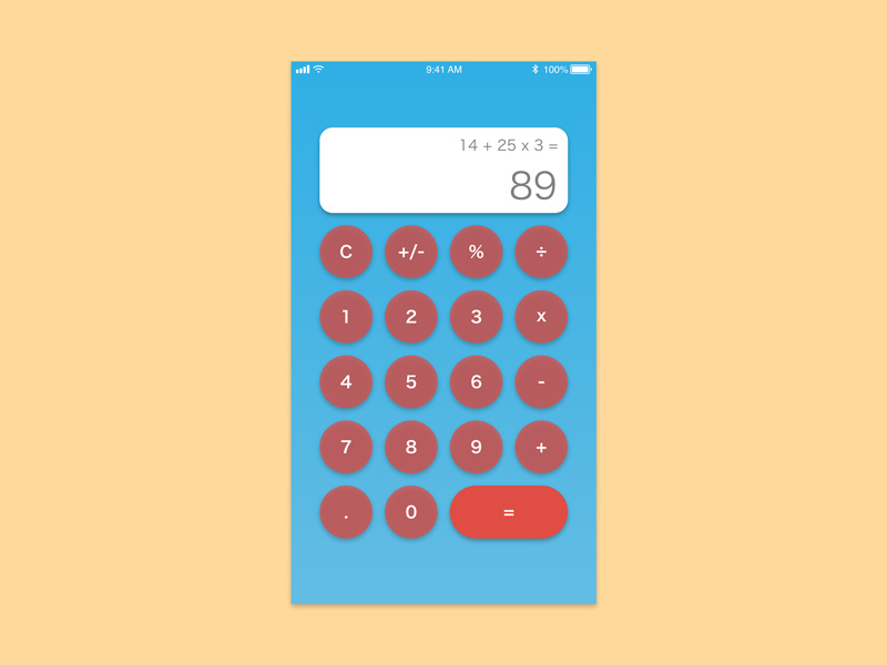 Daily UI #004 – Calculator by Odin Aerni on Dribbble