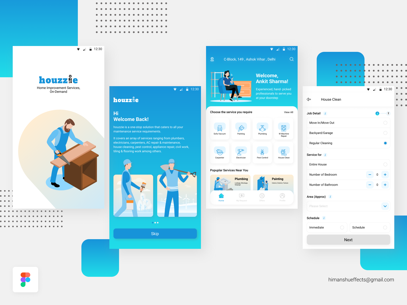 Home service Mobile App sample by Himanshu Sharma on Dribbble