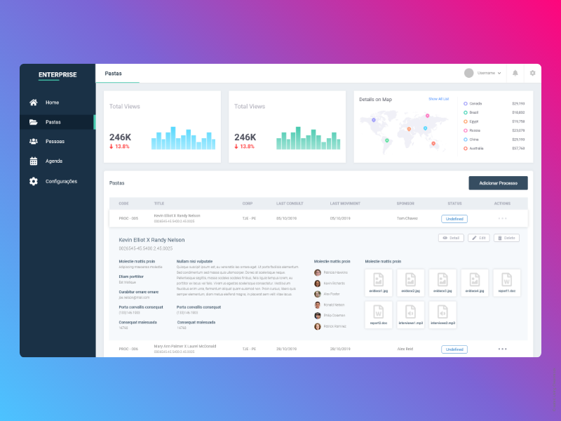 Admin layout for law office by Mário Barbosa on Dribbble