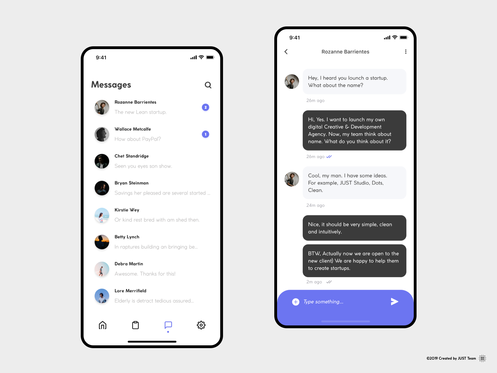 Chat app by fs on Dribbble