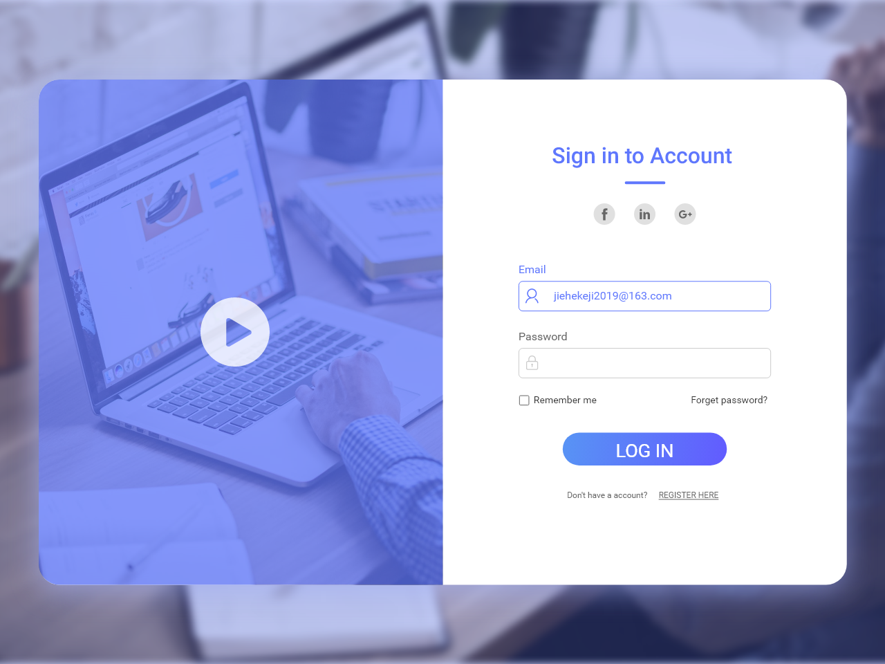 login interface by zouqing on Dribbble