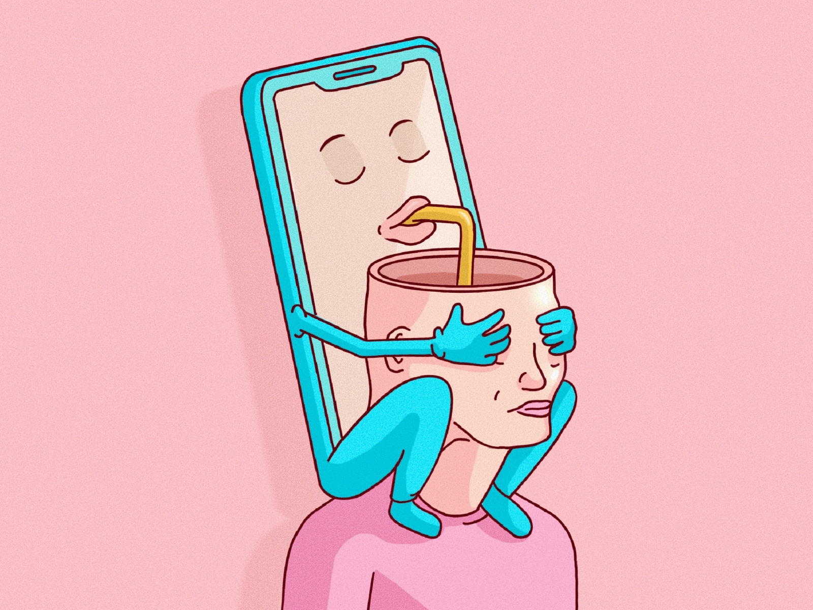 Brain draining by smartphone addiction by Blagovesta Obretenova on Dribbble