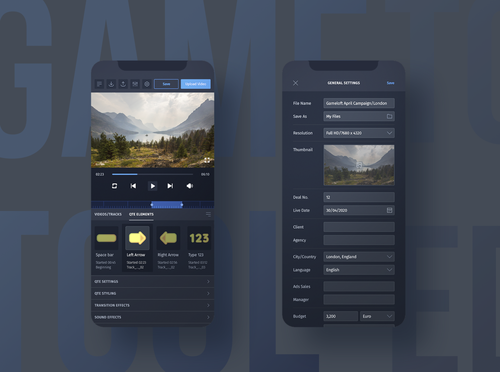 QTE Video Editor - Mobile Version by Quinn on Dribbble