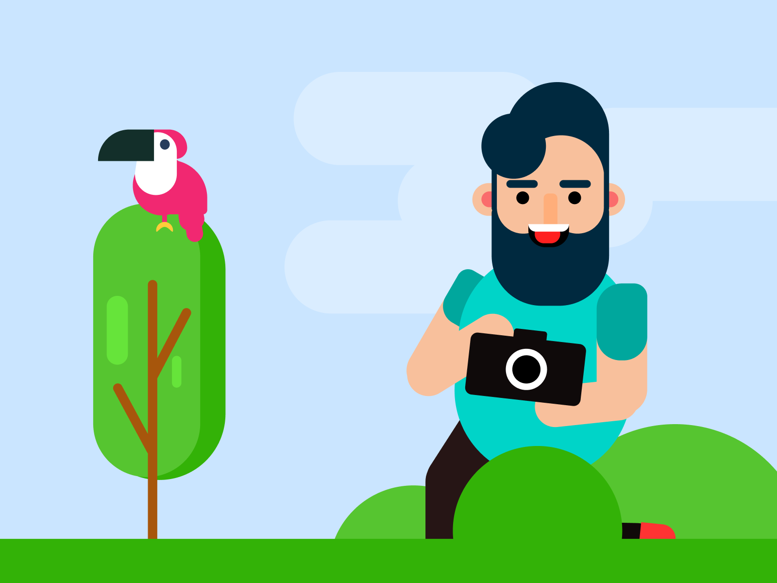 photographer flat illustration design by nivas bharat on Dribbble