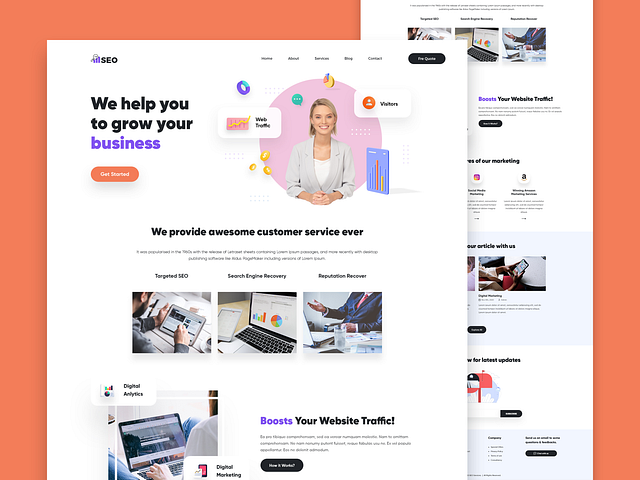 Digital Agency Landing Page Design by CMARIX TechnoLabs on Dribbble