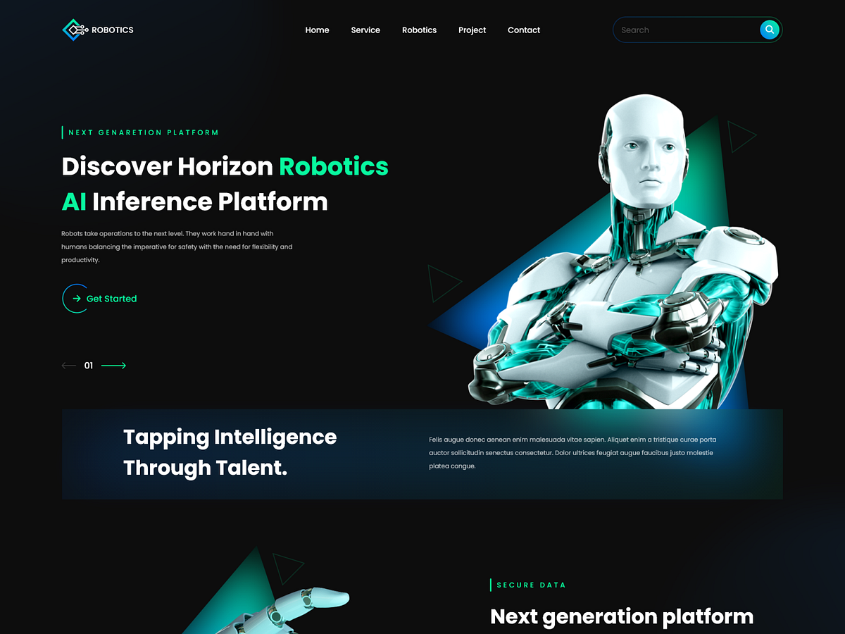 Robotics (AI) Web Page Design by CMARIX TechnoLabs on Dribbble