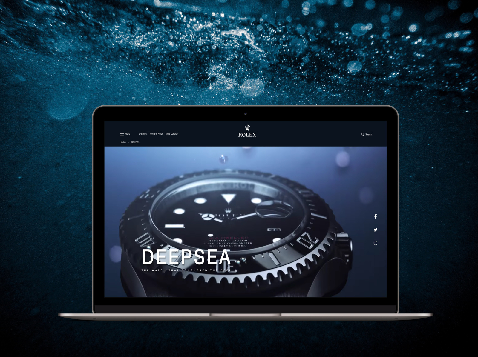 Rolex Website Concept for Diving Watch by Rebecca aka Fergie on Dribbble