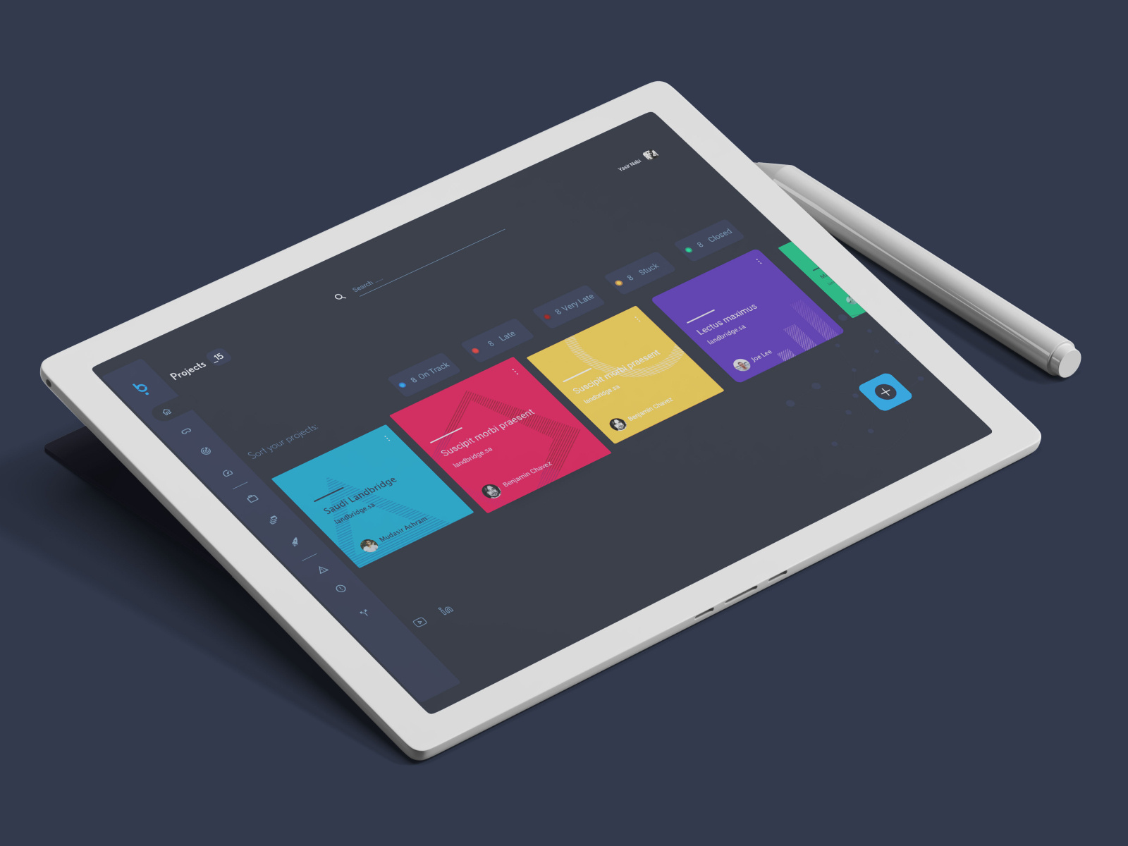 Project management tablet design by Yasir nabi on Dribbble