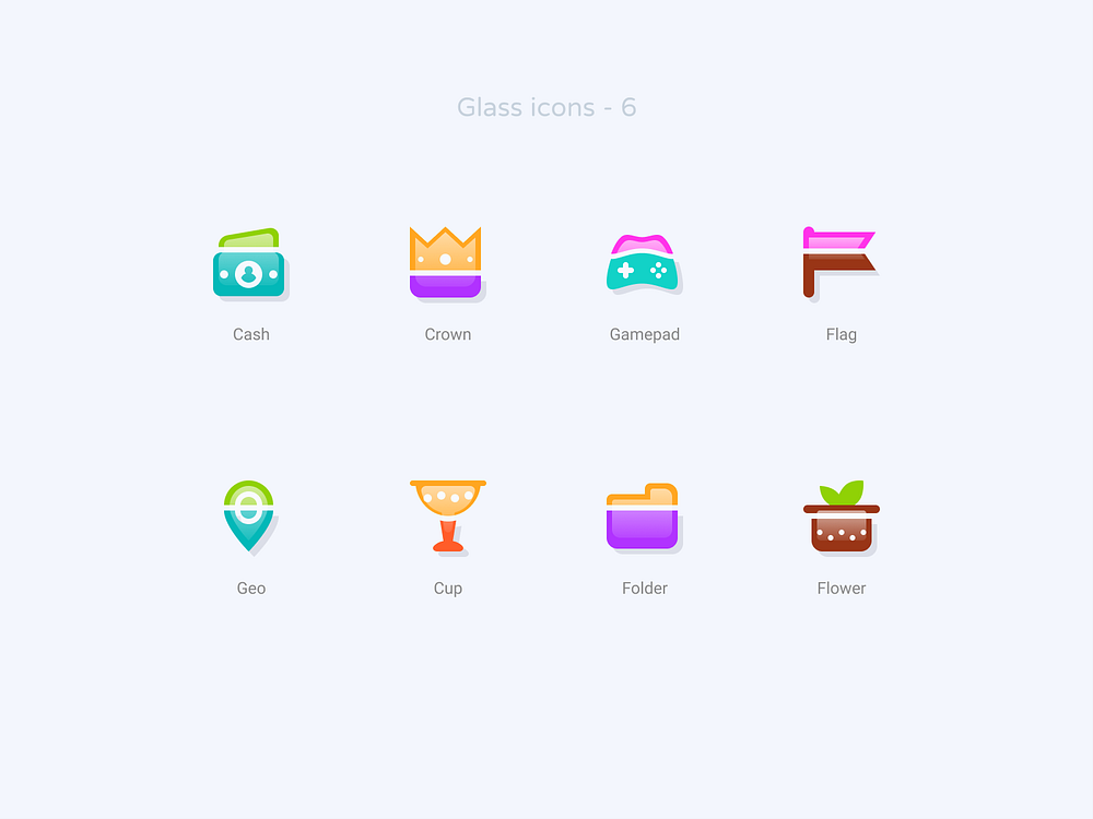 Glass icons 6 by Rengised on Dribbble
