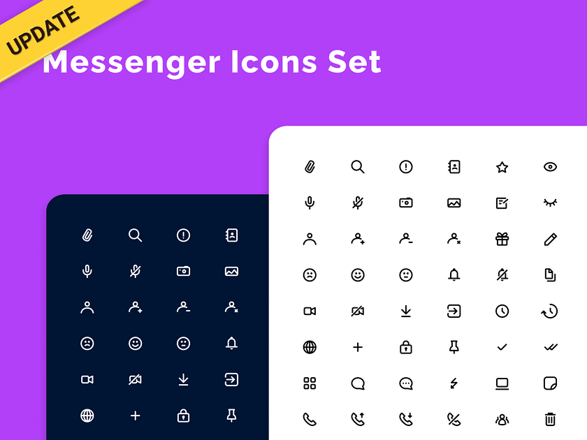 Chat and Messenger Icons Set - update! by Rengised on Dribbble